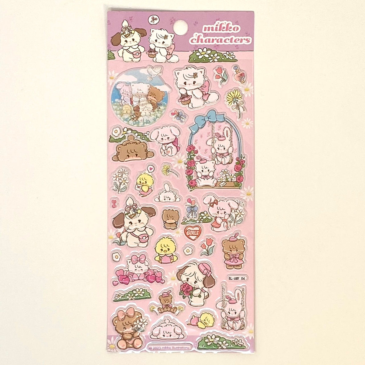 Mikko Illustrations Characters 3D Flower stickers | MAIDO! Kairashi Shop