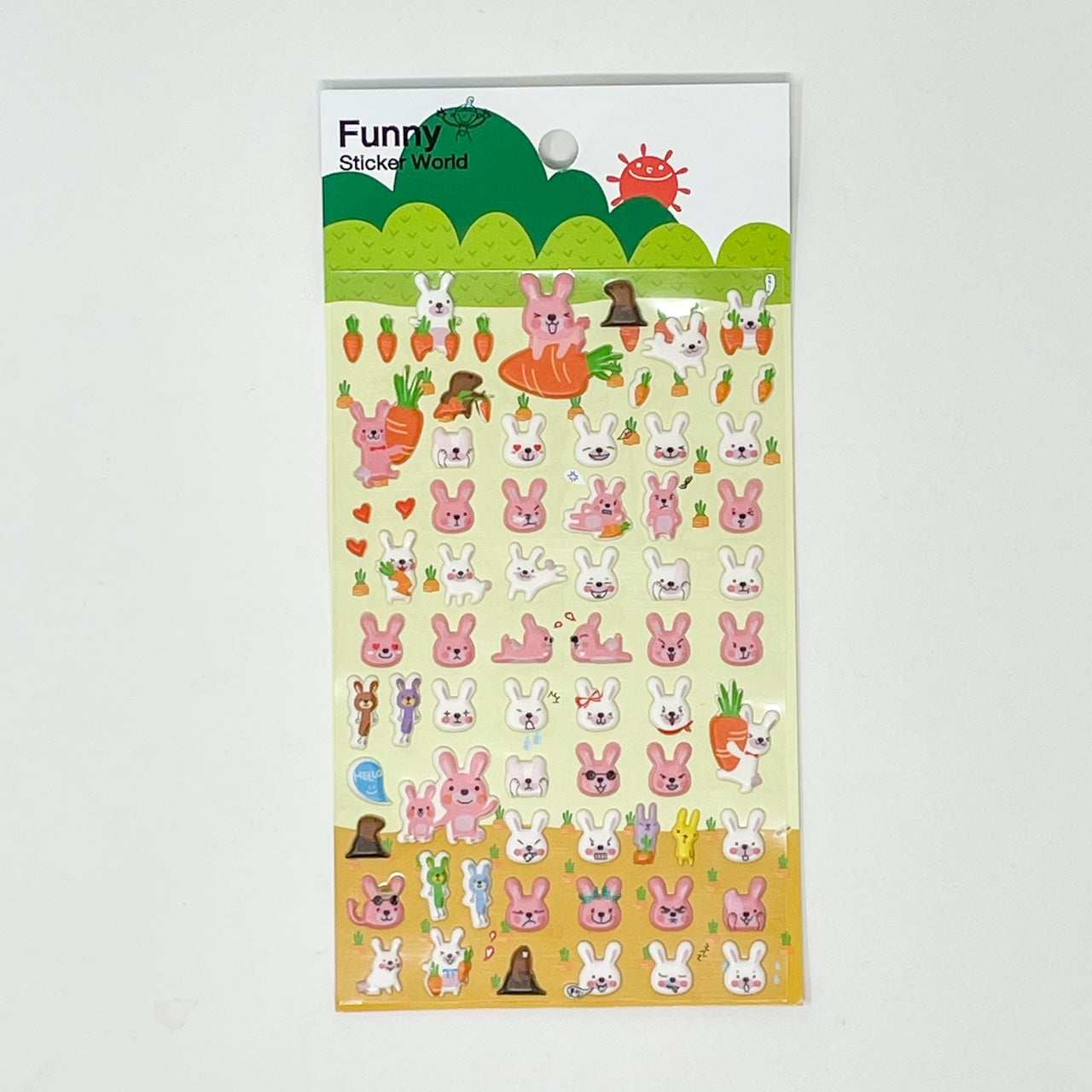 Funny Sticker Wolrd Puffy Stickers - Bunnies with Carrots | MAIDO ...